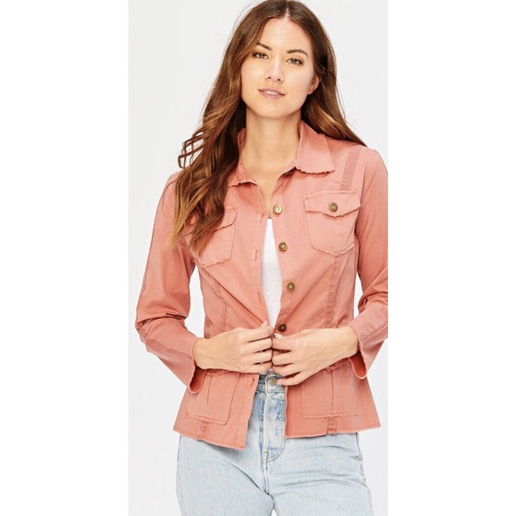 XCVI | Jackets & Coats | Xcvi Raw Edge Safari Jacket Bellini Nwt | Poshmark